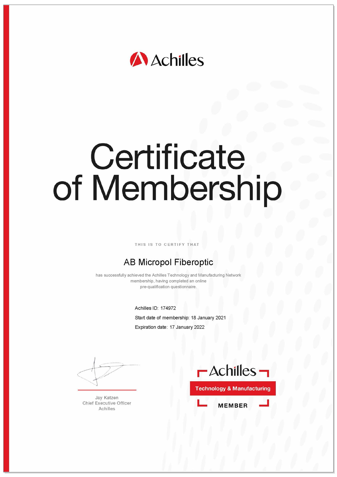 Micropol – An Achilles certified supplier | Micropol